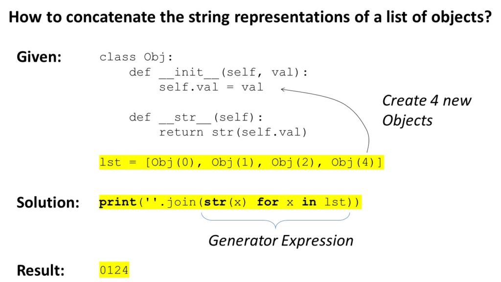 How To Use Python s Join On A List Of Objects Not Strings Be On
