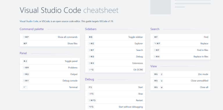 Best VS Code Cheat Sheet – Be on the Right Side of Change