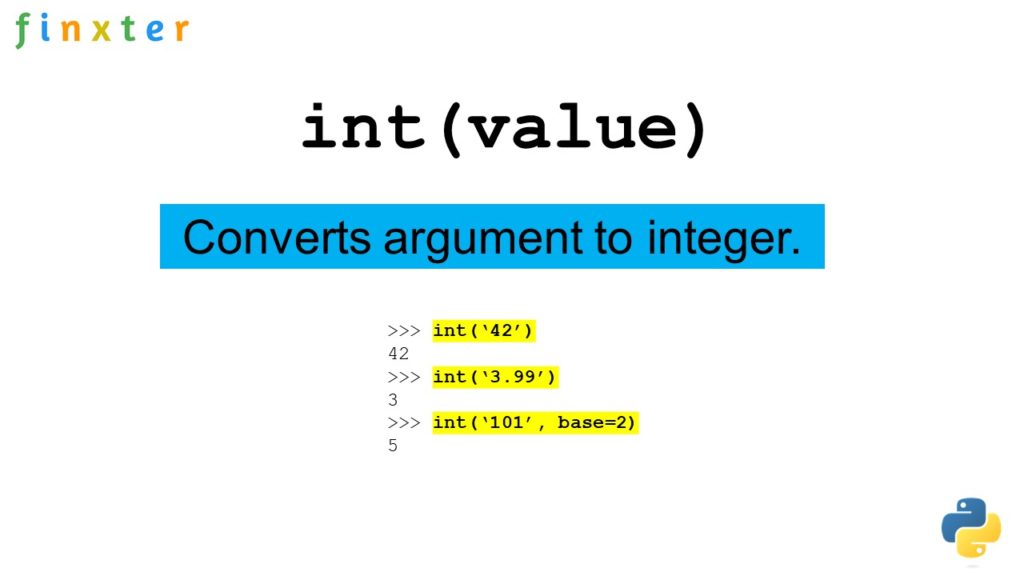 Python Int Function Finxter