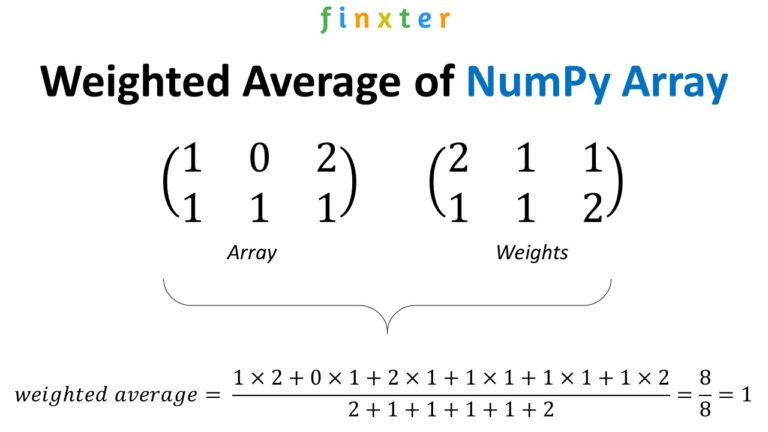 How To Calculate The Weighted Average Of A Numpy Array In Python Be 