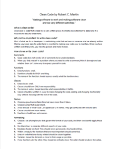 Writing Clean Code — Being a Professional [Cheat Sheet + Video] – Be on ...