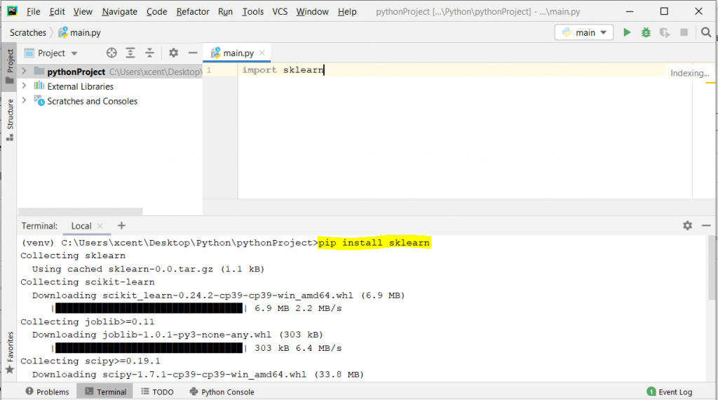  PyCharm Scikit Learn Scikit Learn sklearn 