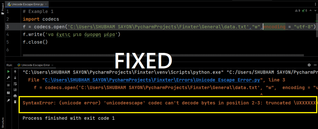  Unicode Error unicodeescape Codec Can t Decode Bytes In Position 2 