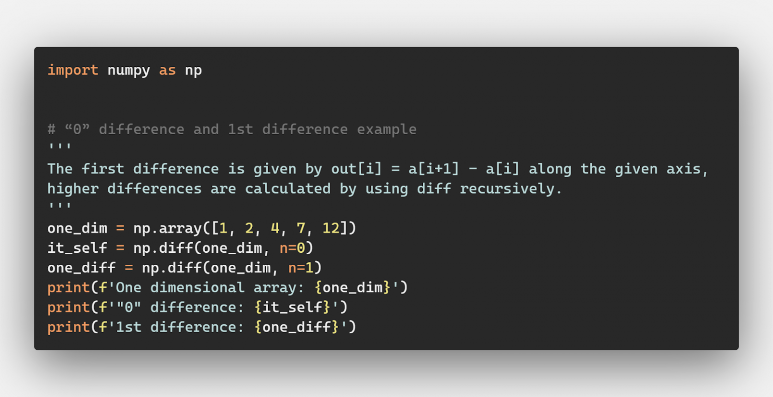 np.diff() - A Simple Illustrated Guide - Be on the Right Side of Change