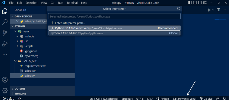 Setup a Virtual Environment with Visual Studio Code in Python - Be on ...