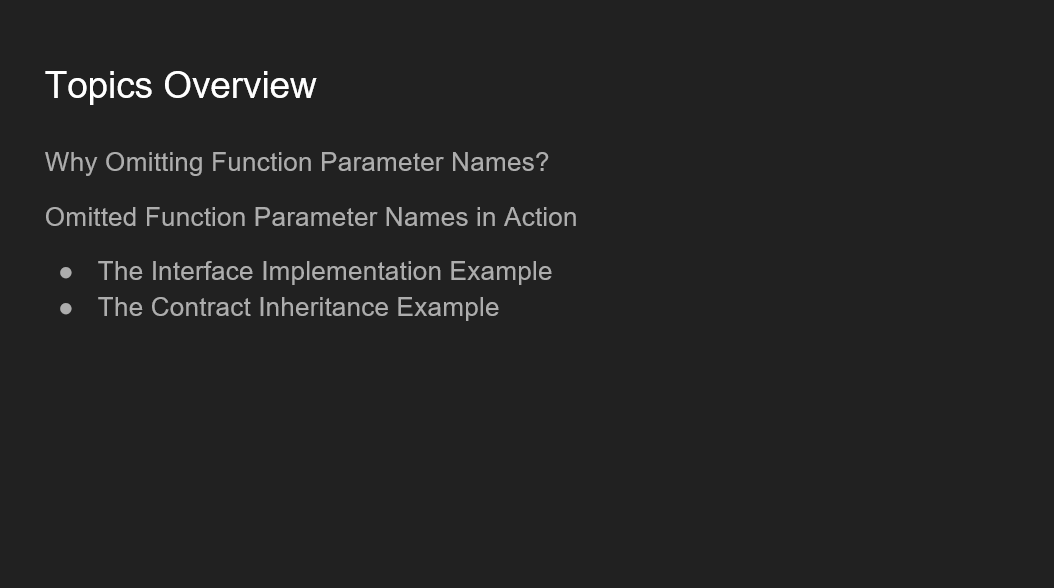 Solidity Omitted Function Parameter Names – Be on the Right Side of Change