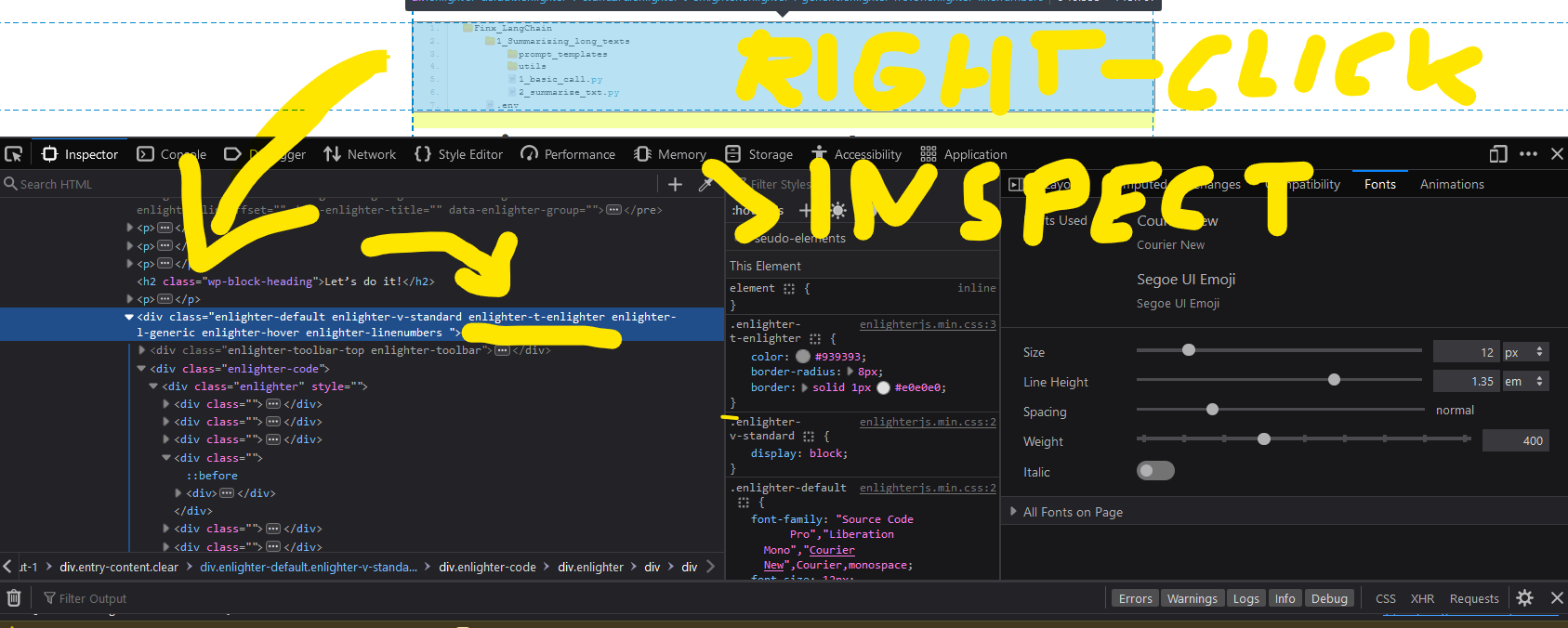 How to Increase the Font Size on the WordPress Plugin Enlighter? - Be on the Right Side of Change
