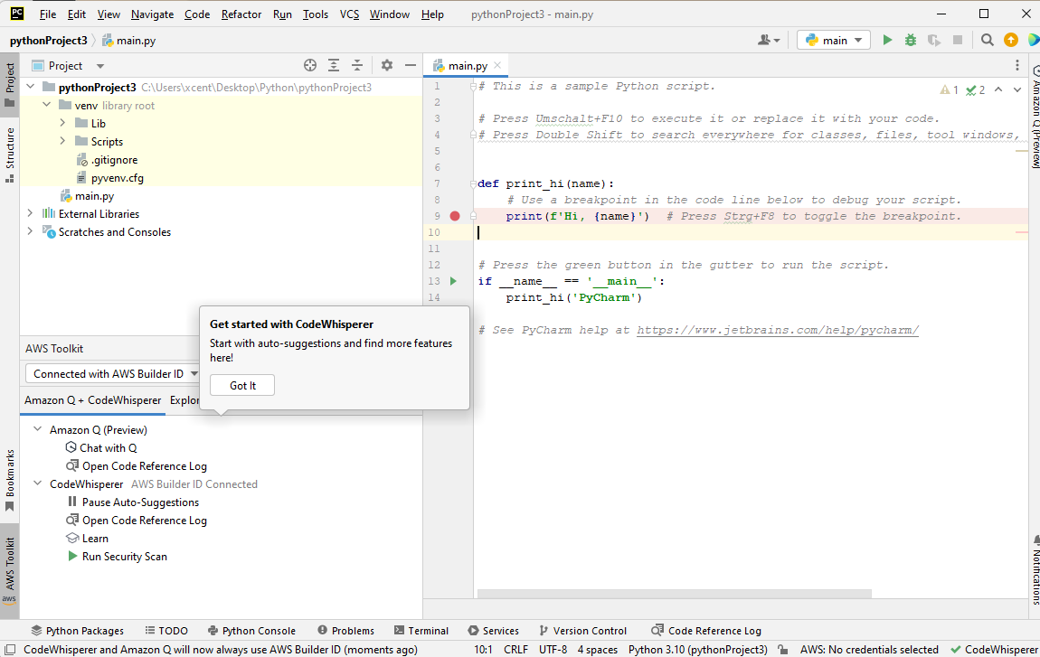 Amazon Q and CodeWhisperer in PyCharm - A Visual Installation Guide ...