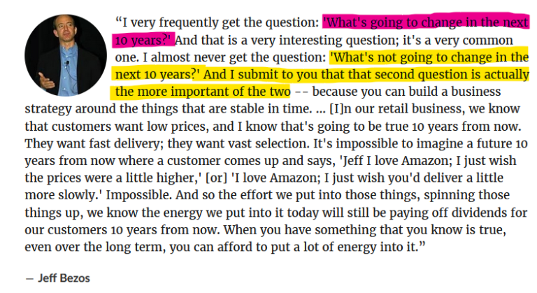 What's Not Going to Change in 10 Years? (Jeff Bezos) - Be on the Right ...