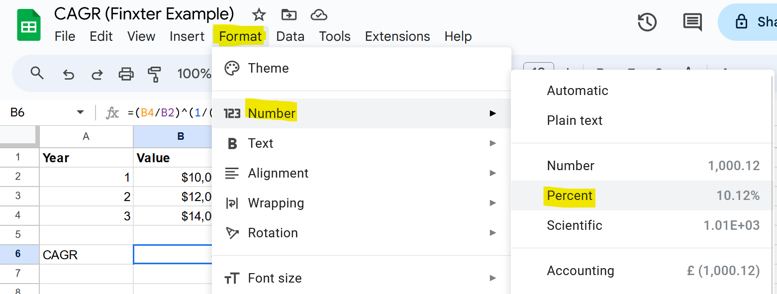 How to Calculate CAGR in Google Sheets – Be on the Right Side of Change